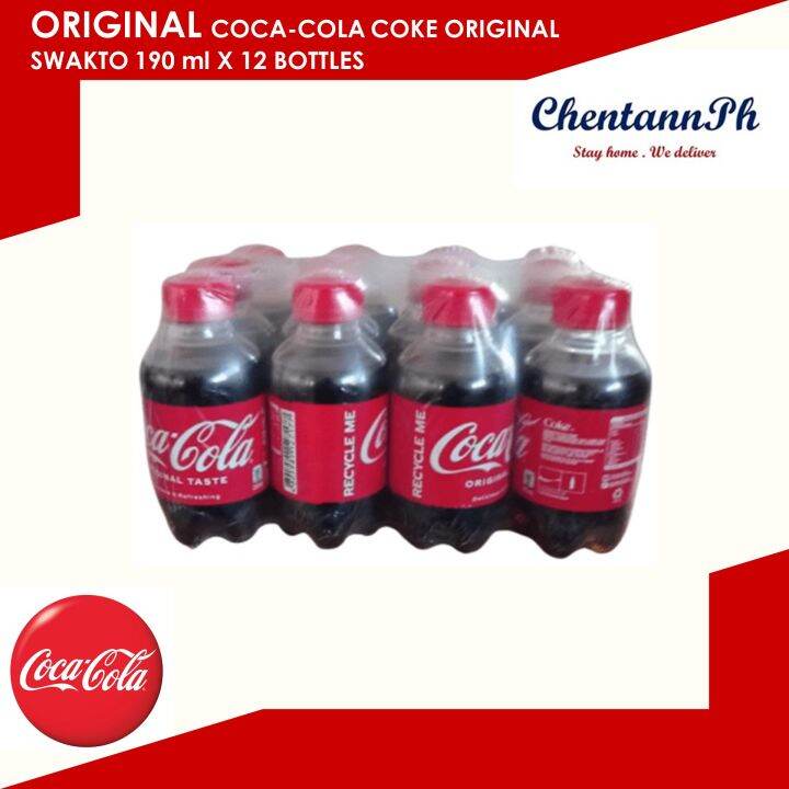 1 CASE - ORIGINAL COCA-COLA COKE Swakto Original Taste 190 ml x 12 ...