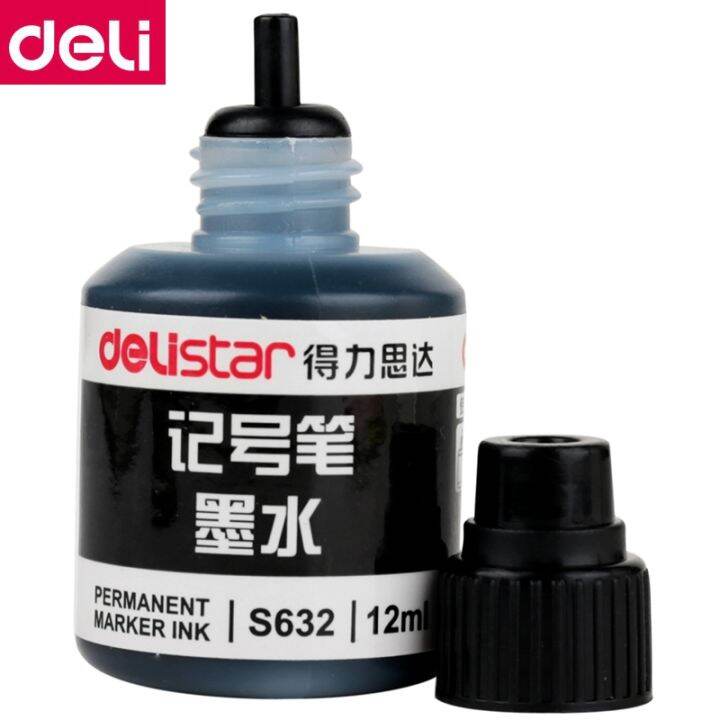 1PCS 12ml Deli S632 permanent marker ink 3 color disposable ink ...