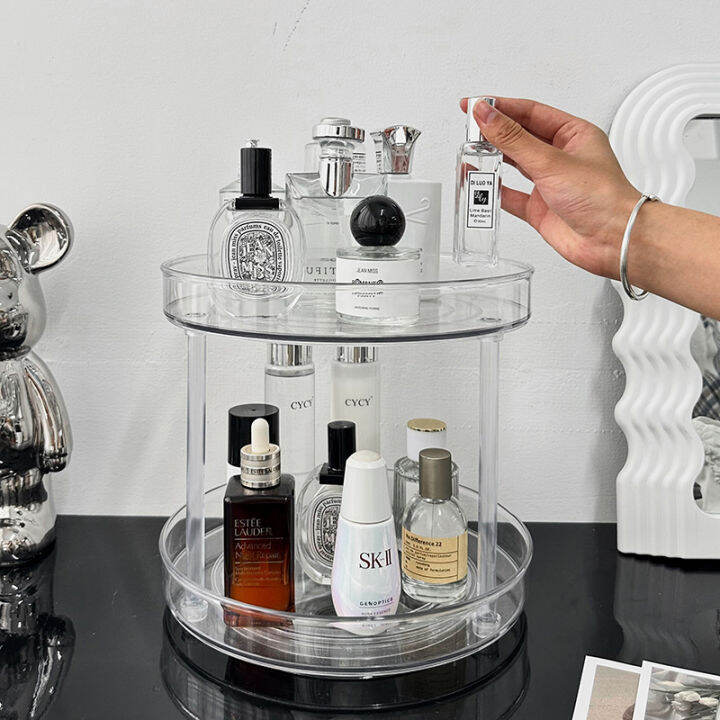 Bigger Rotating Makeup Organizers Transparent Cosmetic Storage Box ...