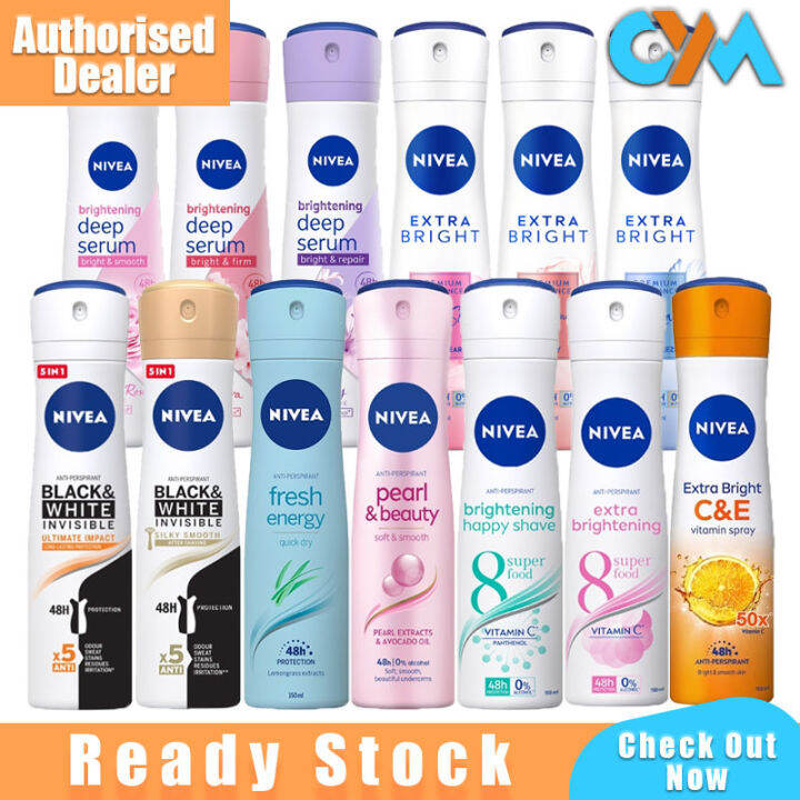 NIVEA Deo Body Spray 150ml Anti Perspiration Anti Fungal Anti Odour ...