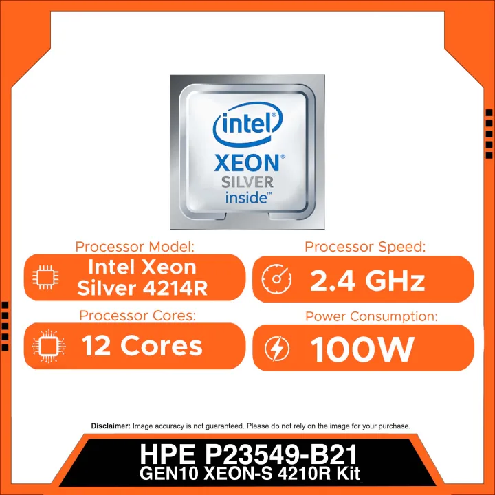 Hewlett Packard Enterprise HPE DL380 Gen10 Server Processor - P23550-L21 Intel Xeon-Silver 4214R ...