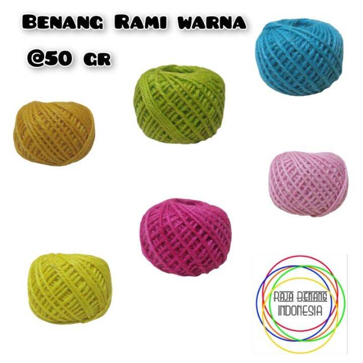 Benang Rami Warna / Tali goni Warna 3ply / berat 50 gram -/+ 45 meter ...