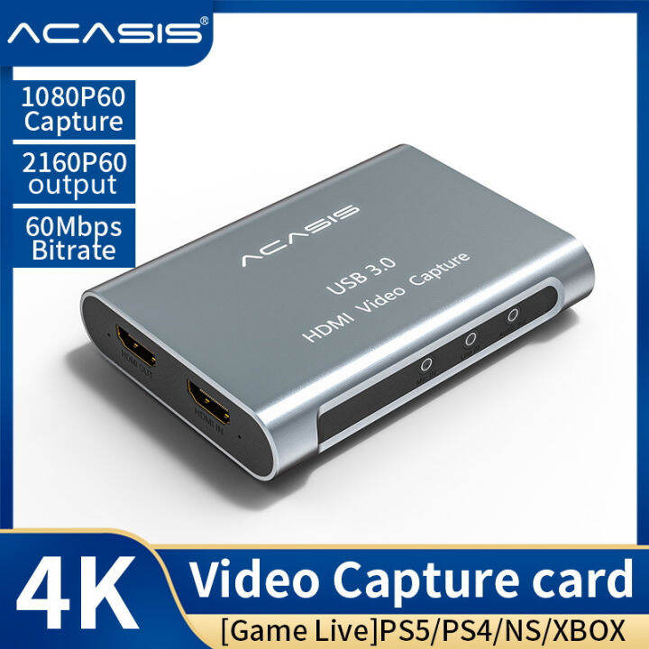 ACASIS HDMI to USB3.0 Video Capture Card HD Recording 1080P 60fps Game ...