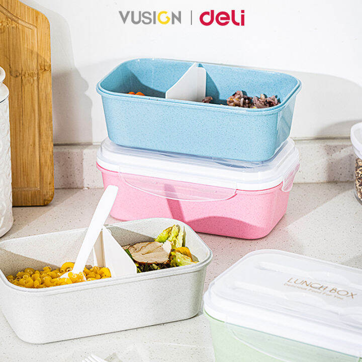 Vusign by Deli Two Grid Lunch Box Microwave Safe Refrigerator Box Free ...