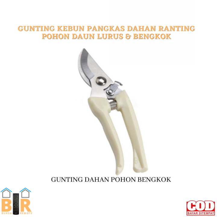 Gunting Kebun Pangkas Dahan Ranting Pohon Daun LURUS & BENGKOK | Lazada ...
