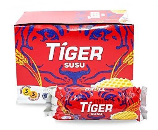 Tiger Biscuits Milk / Susu (12 packs x 75g) - 1 Box | Lazada