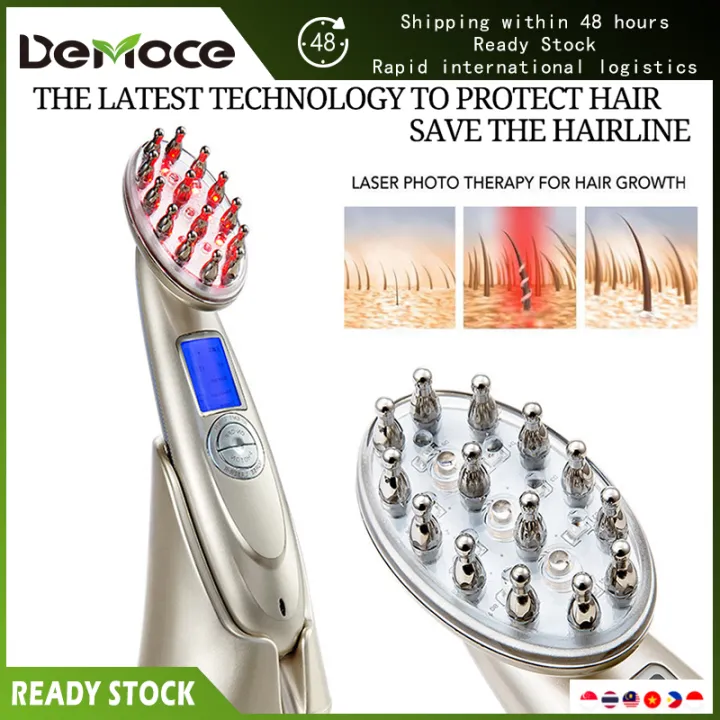 DeMoce Handheld Red Light EMS Hair Brush Infrared Vibration Scalp ...