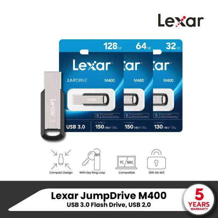Lexar JumpDrive M400 USB 3.0 Flash Drive, USB 2.0 (ยูเอสบี แฟลชไดรฟ์) | Lazada.co.th