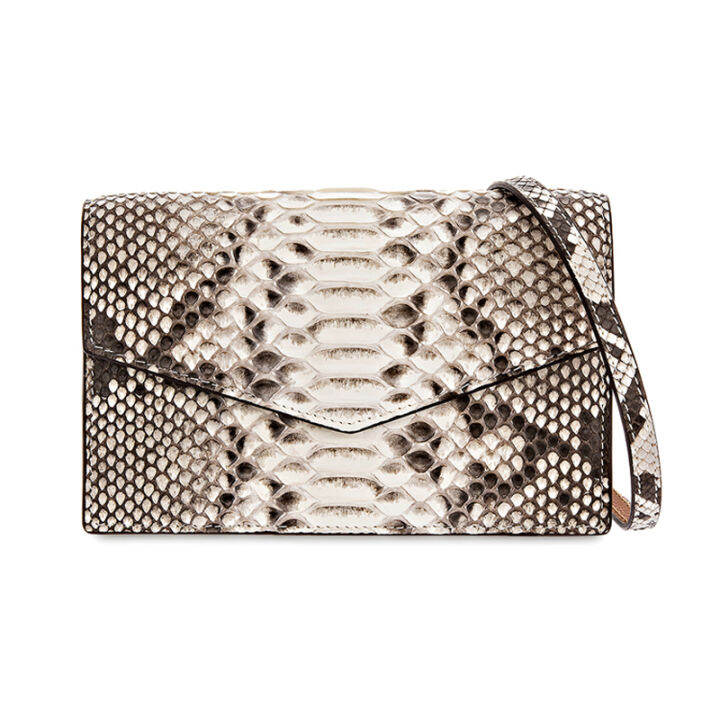 [S'UVIMOL] Envelope Bag - Belly Natural PYTHON กระเป๋าทรงซองจดหมายหนัง ...
