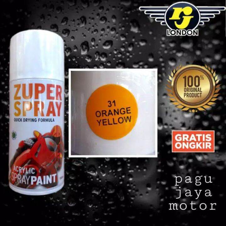 orange yellow kuning 150ml zuper spray cat semprot spray paint pilok ...