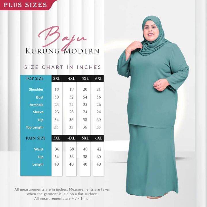 🌺Plus Sizes🌺 Daily Basic Baju Kurung Modern by ZAINI'S COLLECTION | Lazada