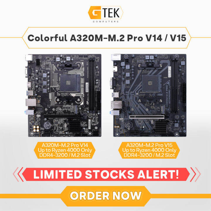 Colorful A320M-M.2 Pro V14 V15 AMD A320 AM4 mATX Motherboard Up to ...