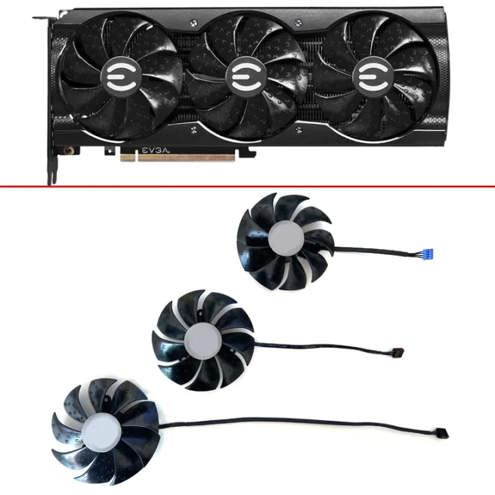 87Mm DIY FAN Cooling Fan PLD09220S12H 4PIN 0.55A Geforce RTX 3070 XC3 ...