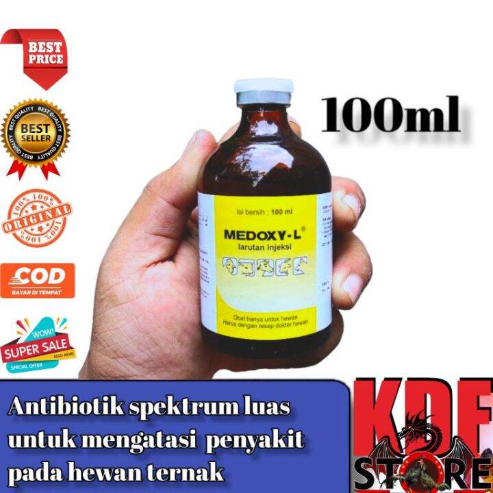 Medoxy L Inject 100 ml Obat Injeksi Untuk Ayam Sapi Domba Kuda Sakit ...