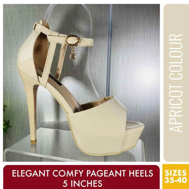 ELEGANT COMFY PAGEANT HEELS APRICOT 5 INCHES | Lazada PH