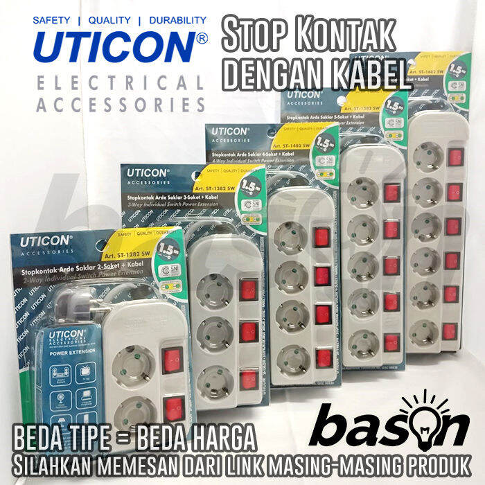 Uticon Power Extension - Stop Kontak Individual Switch - ST1282SW ...