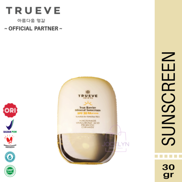 TRUEVE True Barrier Mineral Sunscreen SPF 50+++ Dengan Japanese UV ...