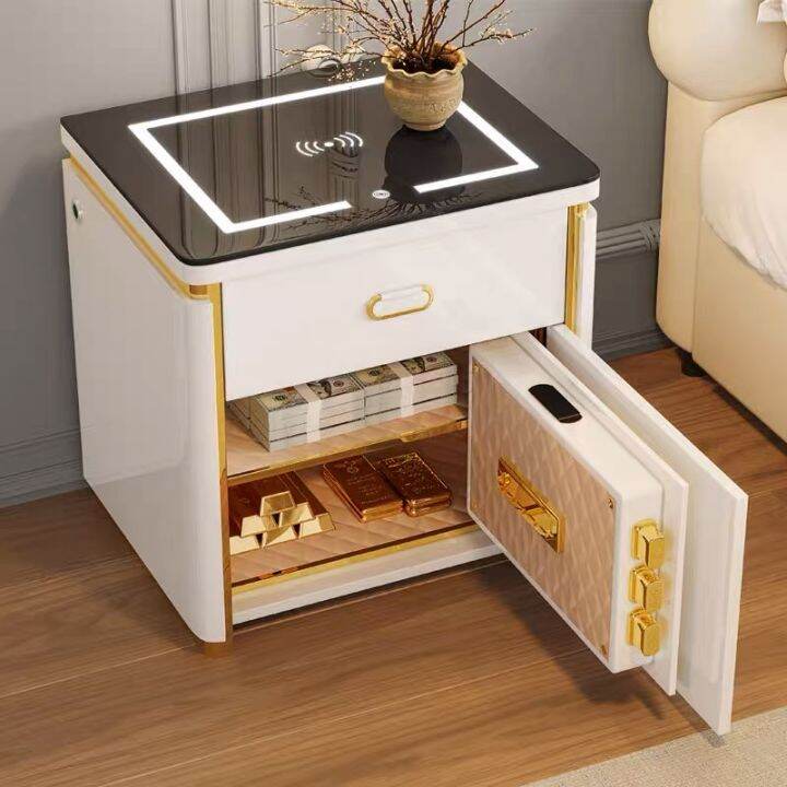 Intelligent bedside table safe integrated, modern, minimalist ...