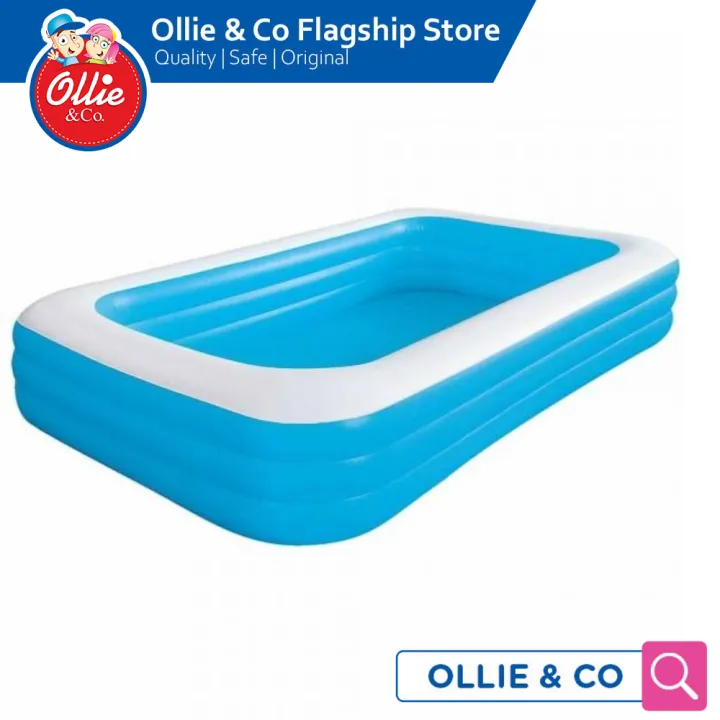 Jilong Giant Inflatable Kiddie Pool - Family and Kids Inflatable Rectangular Pool - 10 Feet Long ...