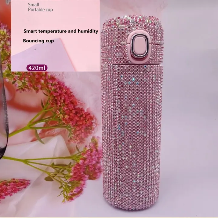 Intelligent temperature display 304 diamond-studded vacuum flask ...