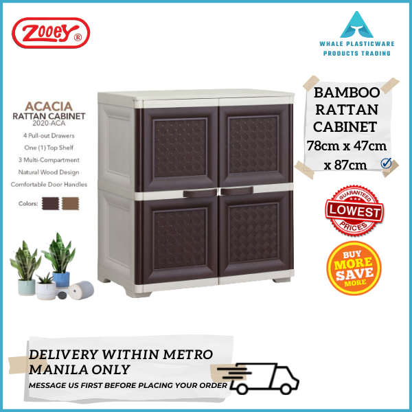 Zooey Bamboo Rattan Cabinet | Lazada PH