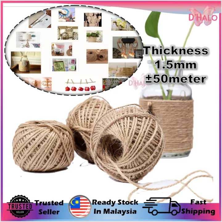 【Ready Stock】50m± Tali Guni Jut Hemp Rope Jute Rope | Lazada