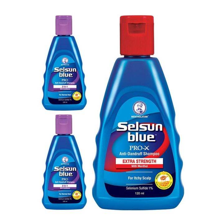 Selsun Blue 2Pcs Pro Anti-Dandruff Shampoo With 1Pc Pro-X Anti-Dandruff ...