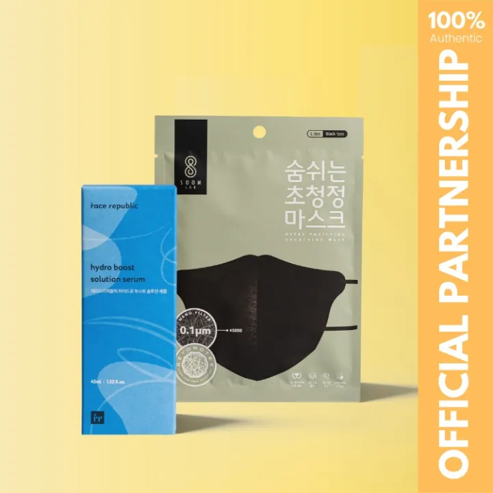 5 Pieces Soom Lab black + 1 Face Republic Hydro Boost Solution Serum ...
