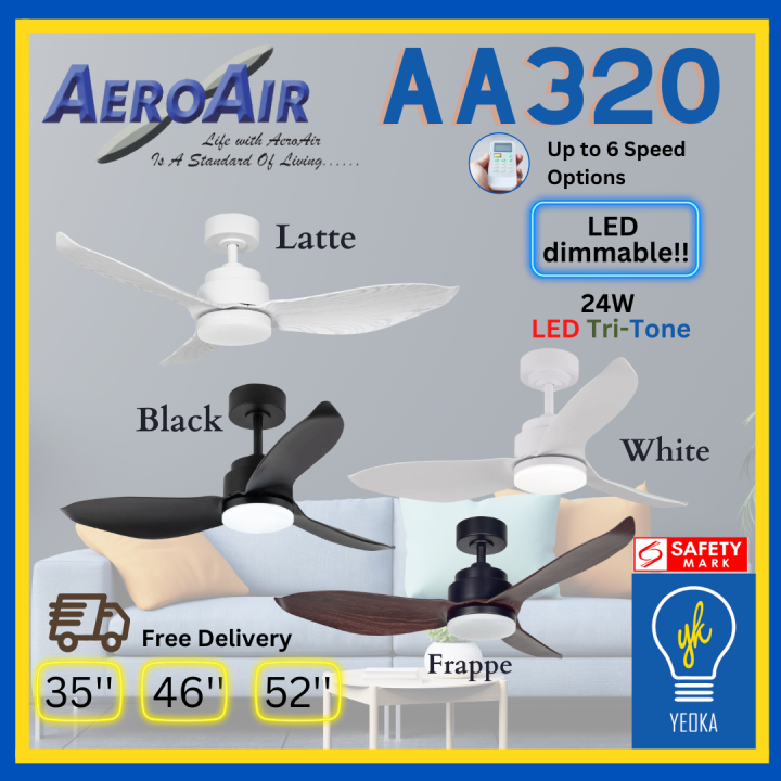 [YEOKA LIGHTS AND BATH] AEROAIR AA320 35/46/52 Inch DC Brushless Motor Ceiling Fan with 3 tone ...