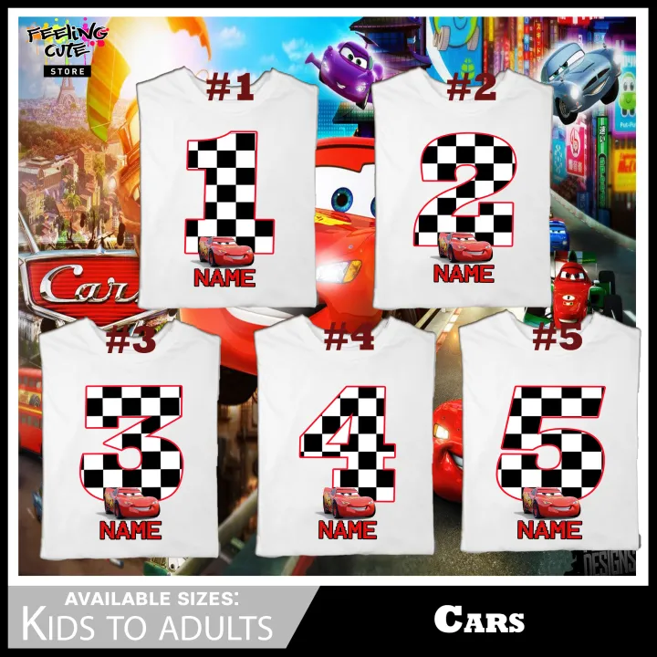 McQueen Cars Number Shirt McQueen Number 1 2 3 4 5 6 7 8 9 10 V1 Speed ...