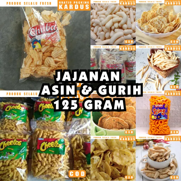 TERMURAH snack kiloan makanan ringan serba asin dan gurih 125 gram ...