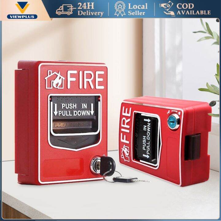9-28VDC Fire Alarm System Manual Call Point button station Fire Push In Pull Down Emergency ...