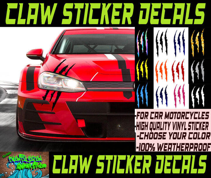 CLAW KALMOT STICKER DECALS for MOTORCYCLE CAR HELMET 100% WEATHERPROOF ...
