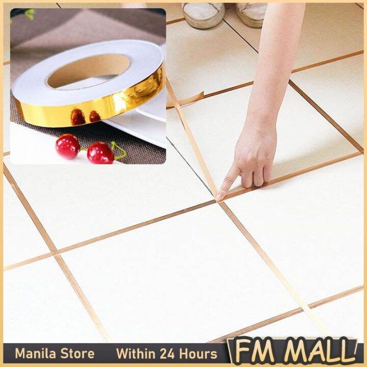 50m Tile Gap Tape Gold Silver Adhesive Floor Tile Strip Seam Sticker ...