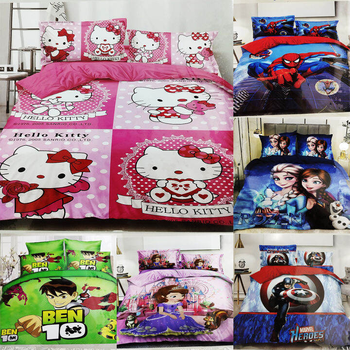 Single Bedsheet Cartoon Bedsheet Set 4in1 Set Comforter Tebal - Cartoon ...