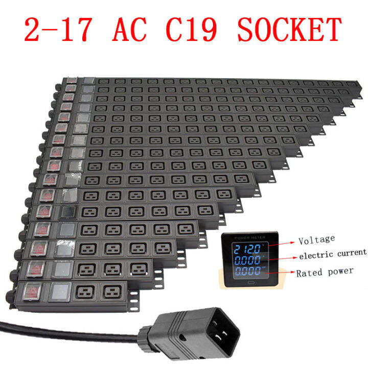 PDU Power Distribution Unit aluminium alloy 3-17 Way IEC-C19 output socket 116A Voltmeter ...