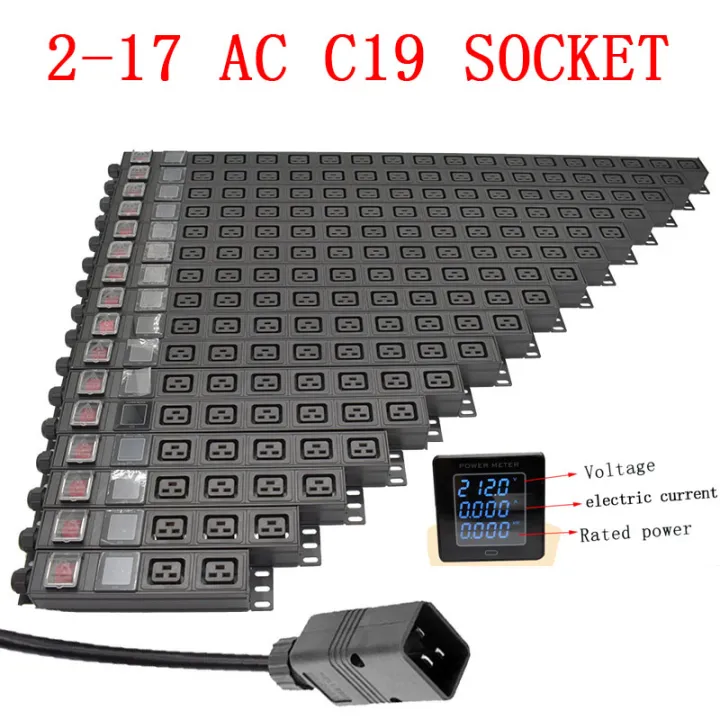 PDU Power Distribution Unit aluminium alloy 3/4/5/6/78/9/10/11/12/13/14/15/16/17 Way IEC-C19 ...