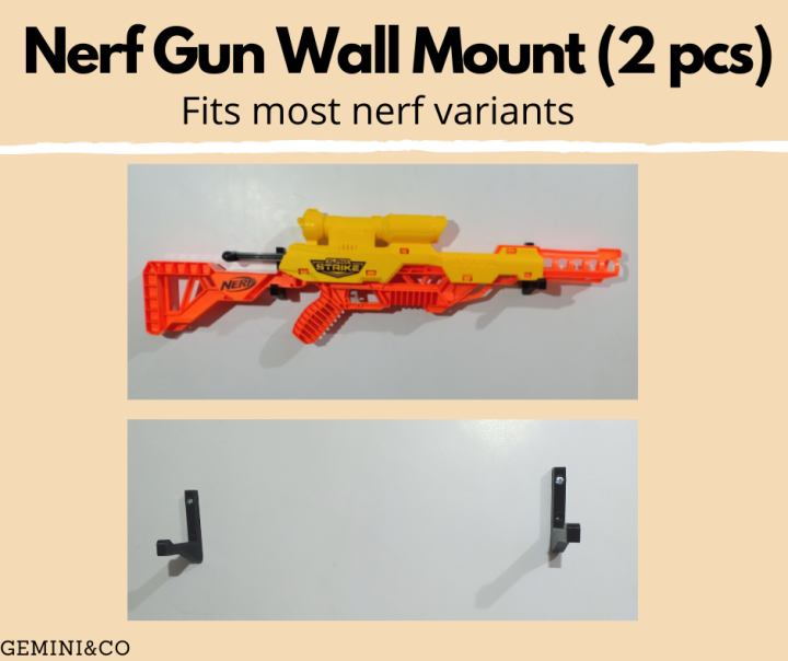 Nerf Gun Wall Mount (2pcs) (WALL MOUNT ONLY, NERF GUN NOT INCLUDED ...