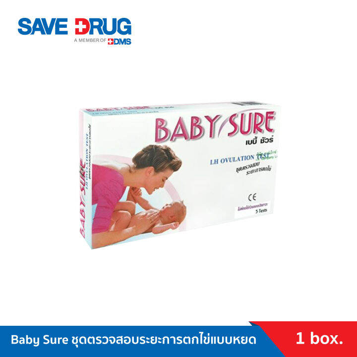 Baby Sure 5 Tests ชุดตรวจสอบระยะการตกไข่แบบหยด LH Ovulation 1 กล่อง ...