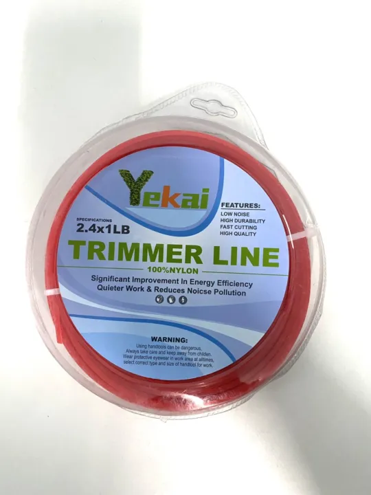 Yekai เอ็นตัดหญ้า เหลี่ยม 2.4มิล 1ปอนด์ ยาว70ม. (สีแดง) | Lazada.co.th