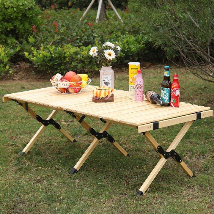 (Local delivery)Folding table wood Portable table 120CM Long Foldable ...