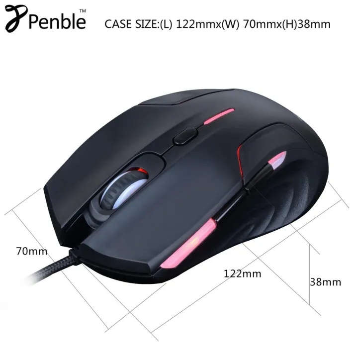 2022 Penble PB60 USB Gaming Mouse 6Keys With LED Light (Red) | Lazada PH