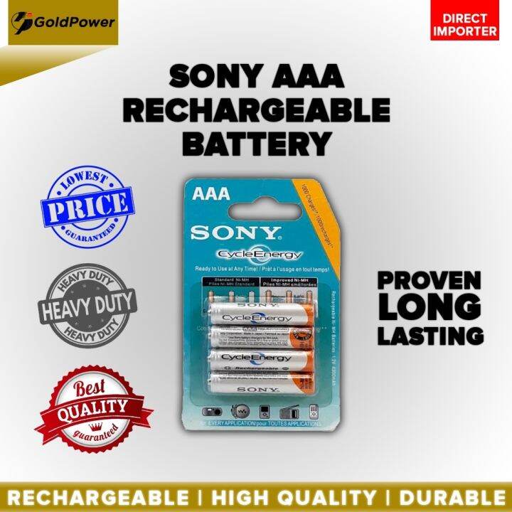 SONY AAA RECHARGEABLE BATTERY TRIPLE A CYCLE ENERGY MULTI-USE ...