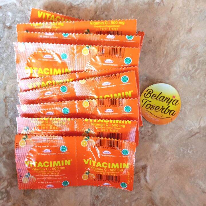 10 Lembar / 10 strip ( 20 tablet ) Vitacimin Jeruk / Vitamin C Imun ...