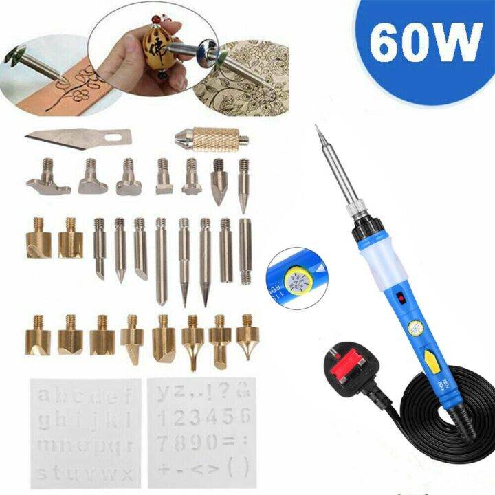 Pyrography Iron Set Burning Iron 60W Engraving Pyrography Soldering ...