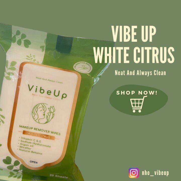 แพ็คเดี่ยว Vibe up with White Citrus แผ่นเช็ดเครื่องสำอางสูตรมีน้ำหอม ...