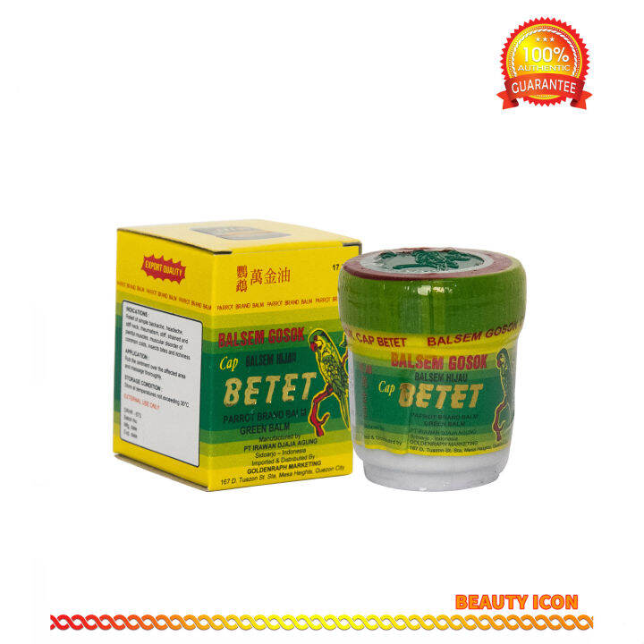 Cap Betet Parrot Brand Green Balm Balsem 17.5 Grams | Lazada PH