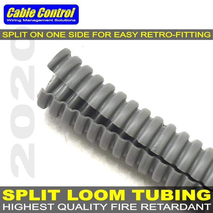 Cable Control SPLIT LOOM TUBING GRAY AWG 8 5M , Fire retardant , Wire ...