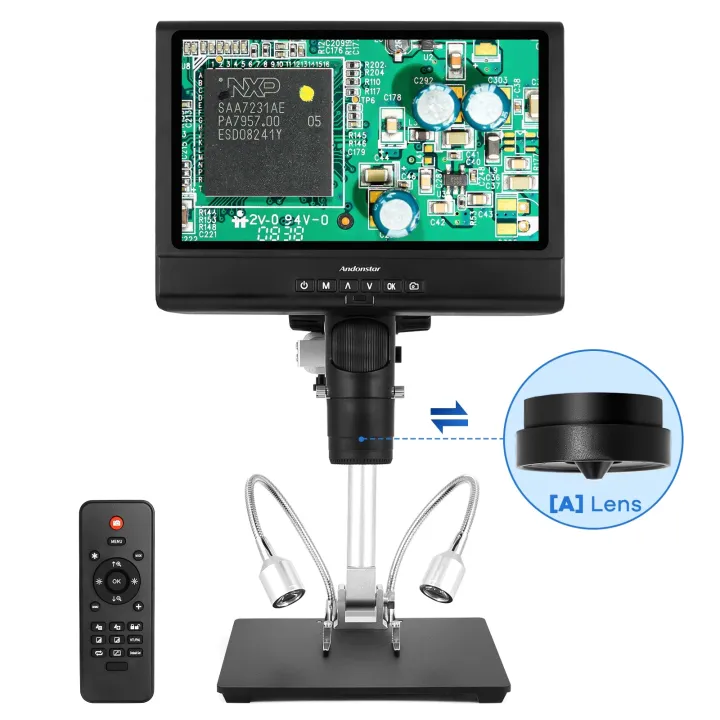 Andonstar Digital Microscope with 3 lens AD249 10 Inch Adjustable LCD ...