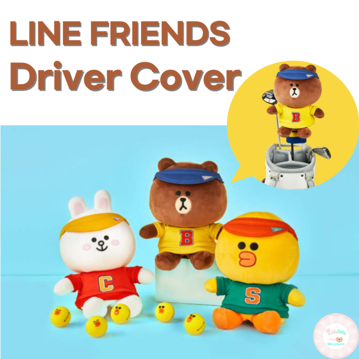 Line Friends ผ้าคลุมไดร์ฟกอล์ฟ Doll Brown Sally Cony Golf Accessories ...